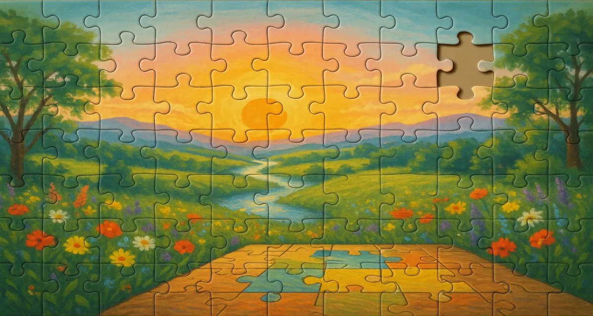 Kleurrijke puzzel bijna af – symbool voor groei, samenwerking en hoop.